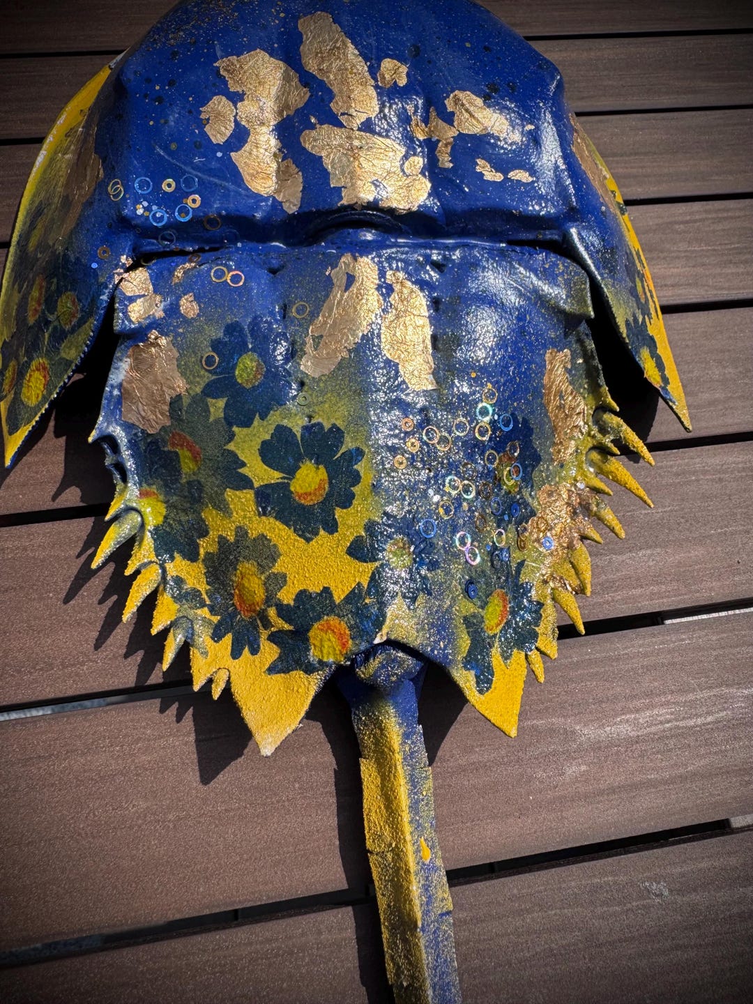 Hand Decorated Horseshoe Crab, Molt – Coastal Wall Art – One of a Kind ...