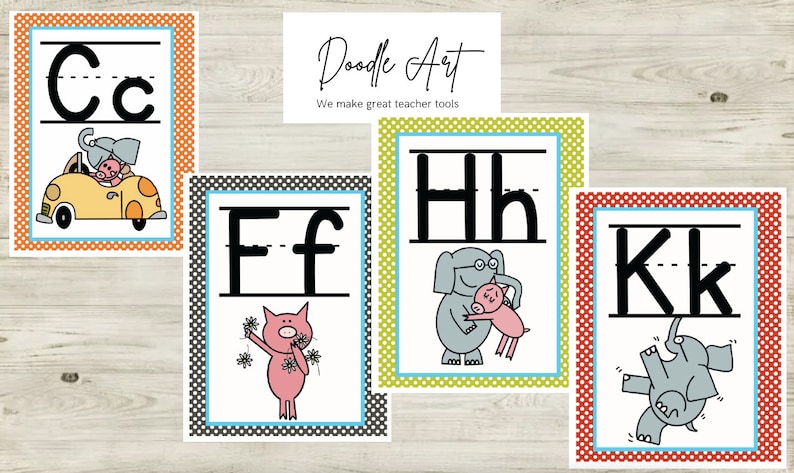 Piggie and Friends Alphabet Line - A to Z - Etsy