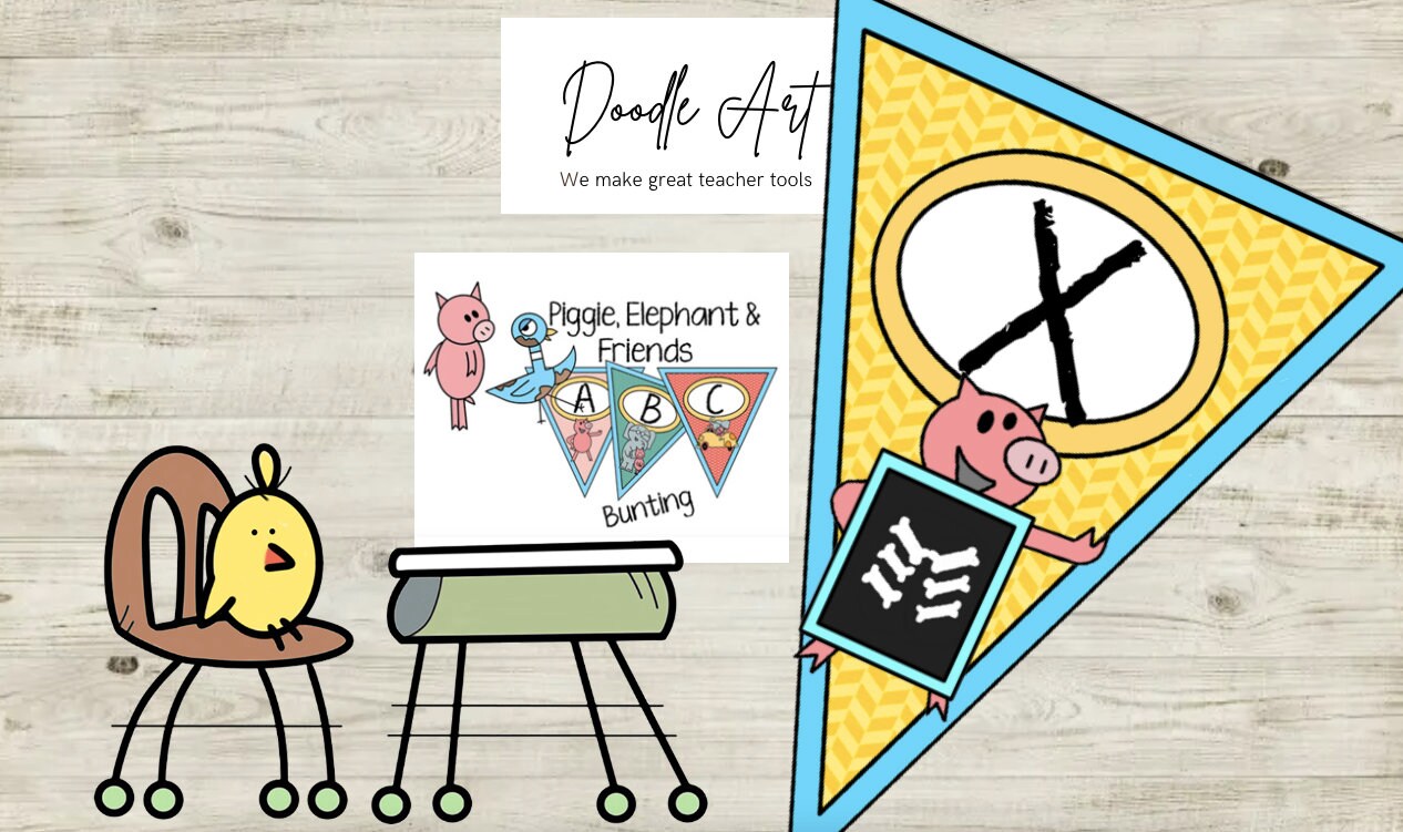 Piggie, Elephant and Friends Alphabet Bunting - A-Z - Etsy