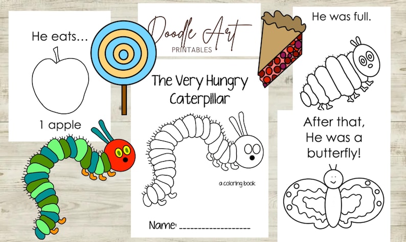 The Very Hungry Caterpillar Coloring Book - Etsy