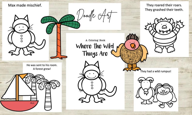 Where the Wild Things Are Coloring Book - Etsy