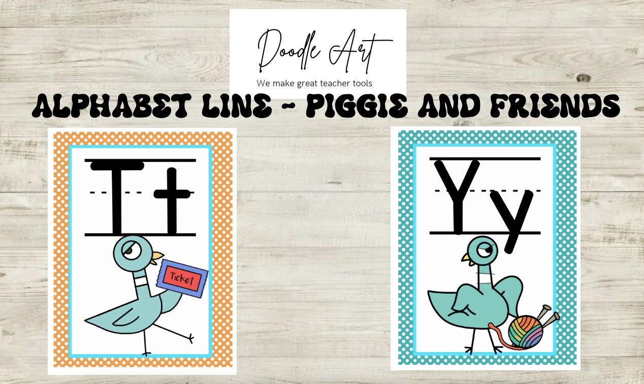 Piggie and Friends Alphabet Line - A to Z - Etsy