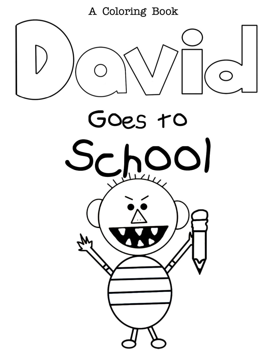 David Goes to School Coloring Book - Etsy