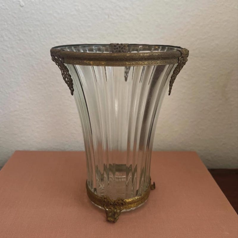 Footed Glass Vase - Etsy