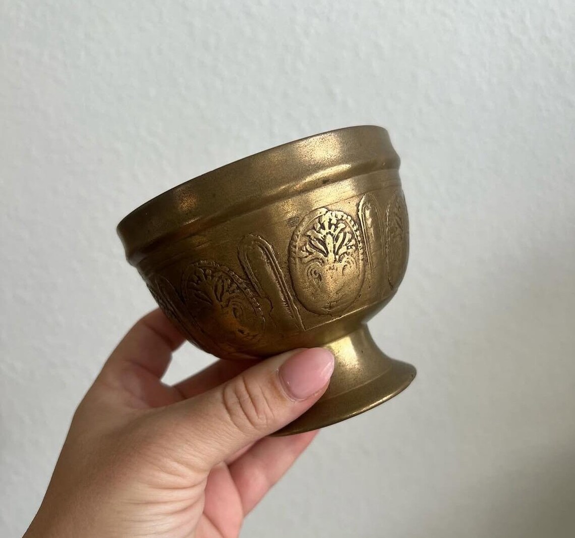 Tibetan Buddhist Bronze Offering Bowl From Nepal or Tibet, Ceremonial ...