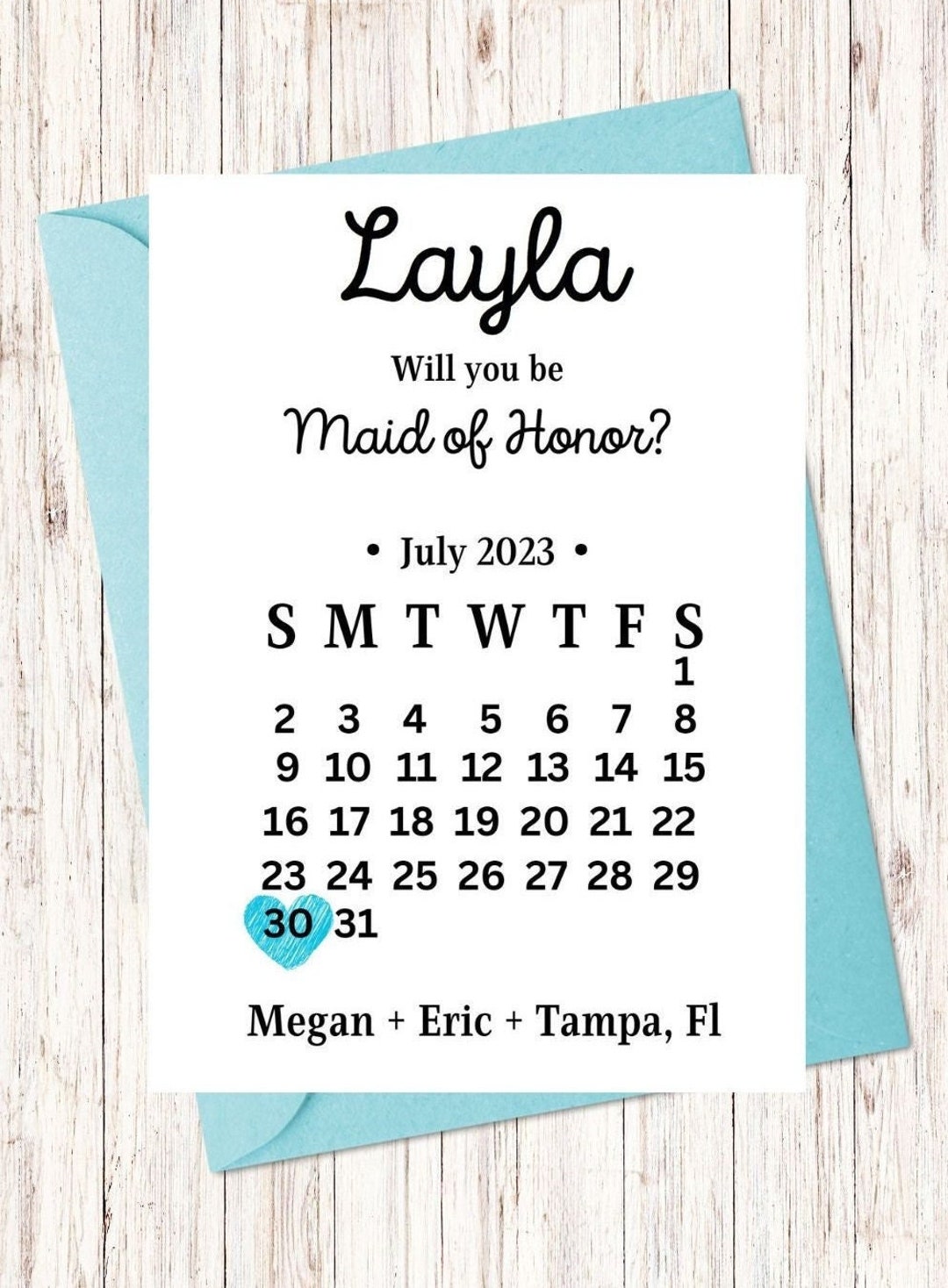 Digital Bridesmaid Proposal Calendar Save the Date Calendar - Etsy