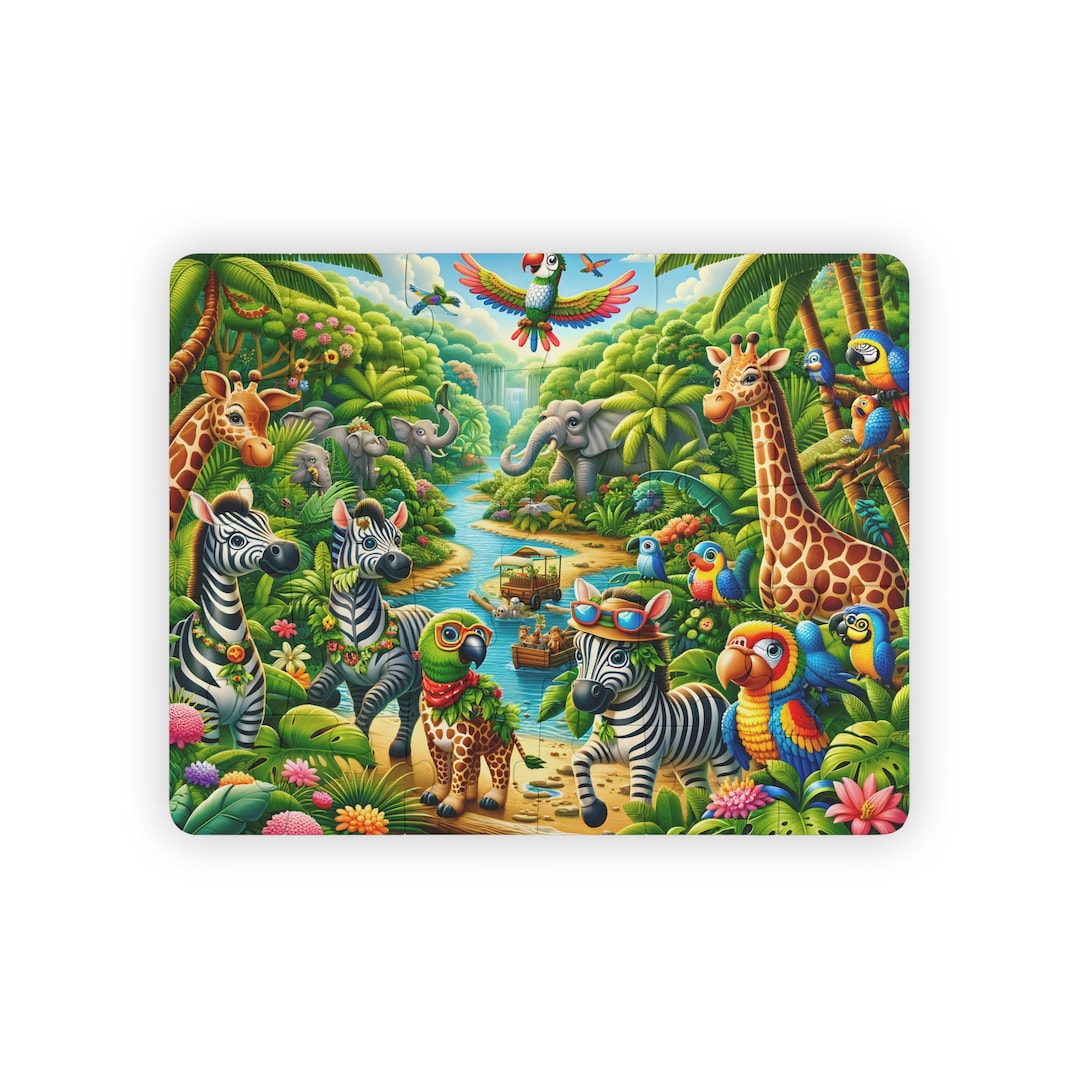 Safari Nursery Theme Jigsaw Puzzle 4K Animal Puzzle for Kids, Jungle ...