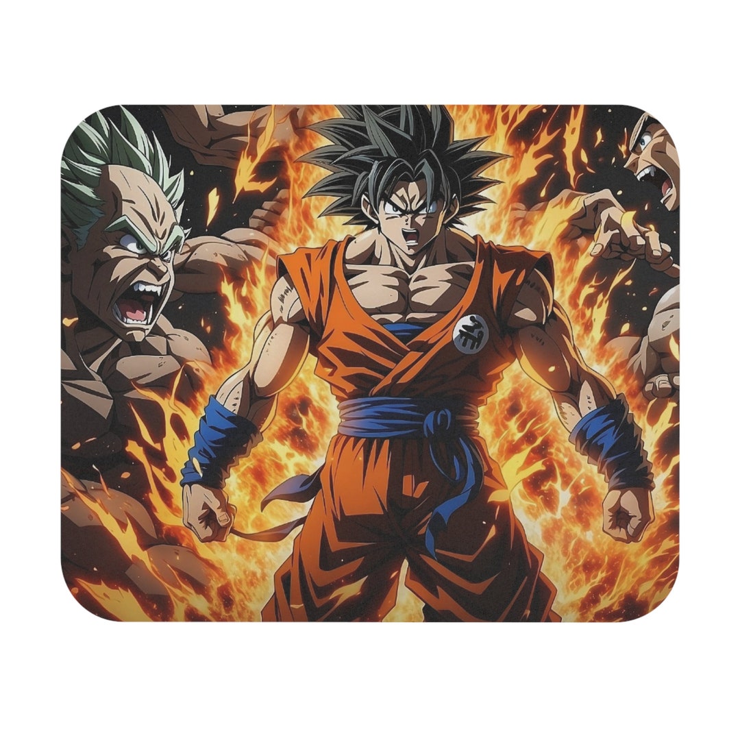Anime Desk Mat Xxl, Goku, Anime Desk Accessory, Epic Battle Scene ...