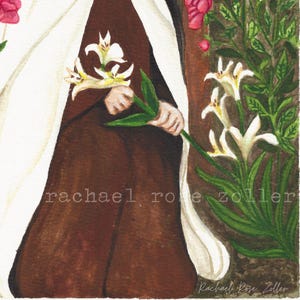 St. Therese of Lisieux the Little Flower Saint Watercolor Gouache by ...