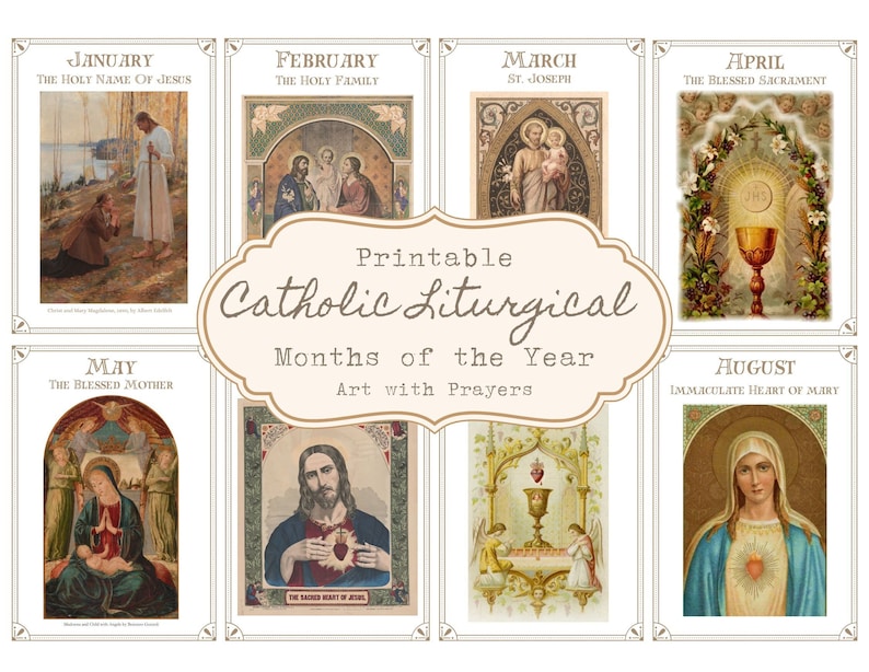Catholic Liturgical Months of the Year Homeschool Art and Prayer - Etsy