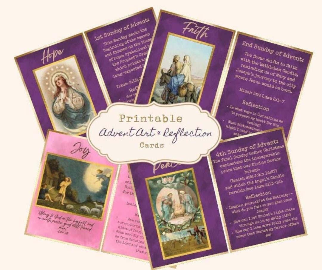Advent Printable Catholic Prayer Cards and Journaling Prompts for ...