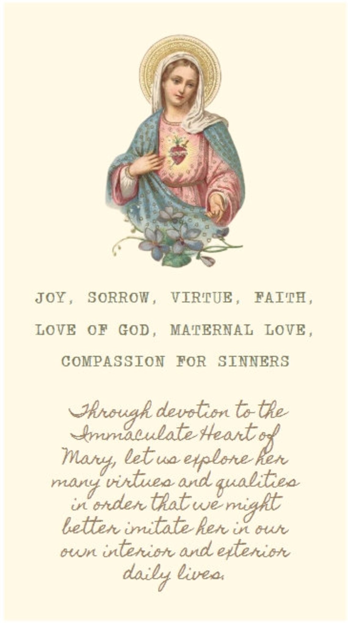 August Immaculate Heart of Mary Printable Catholic Liturgical ...
