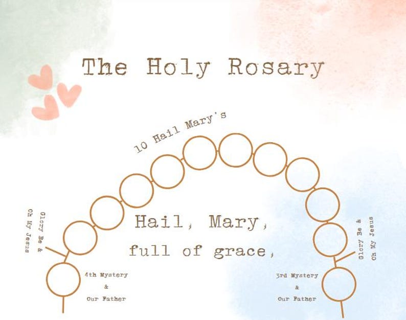 Printable Catholic Preschool “build a Rosary” Activity – 10 Rosary Bead ...