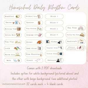 Homeschool Daily Rhythm Cards PDF Download by Rachael Rose Zoller ...