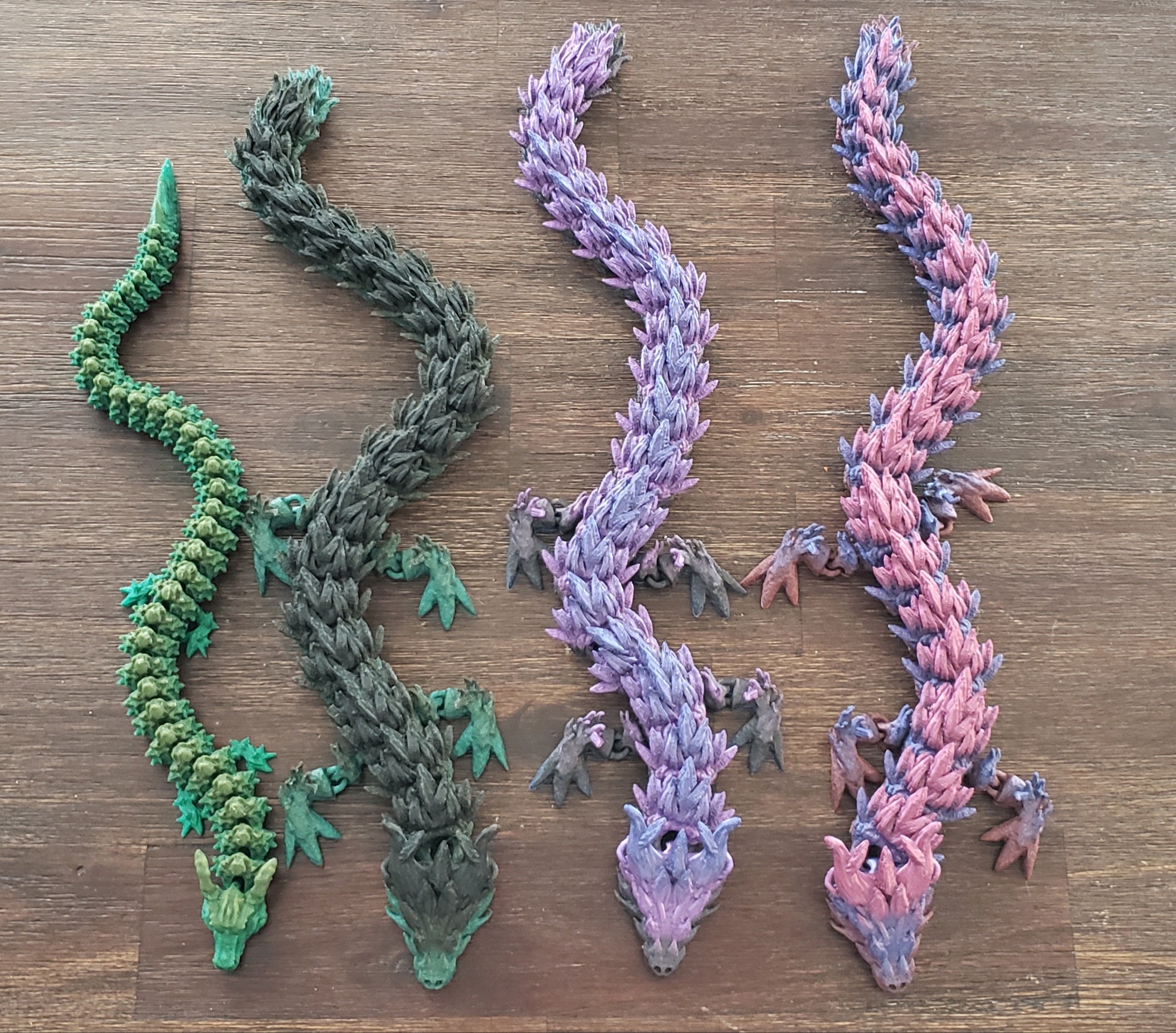 3D Printed Articulated Dragons - Colorfully Crafted Figurine - Etsy
