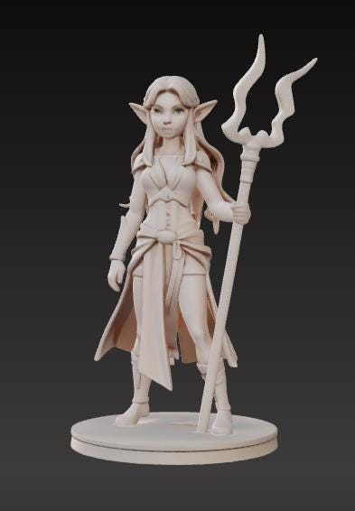 2 Female Elf Miniatures - STL Files | 3D Printing | D&D TTRPG | Bundle ...
