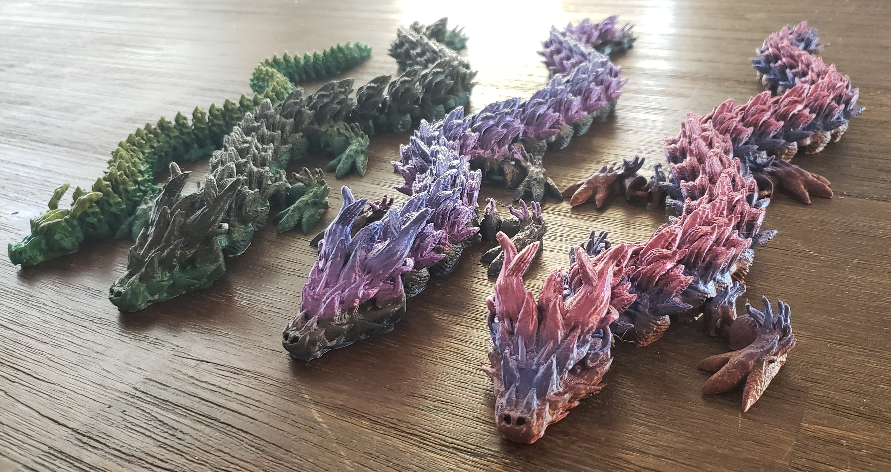 3D Printed Articulated Dragons - Colorfully Crafted Figurine - Etsy