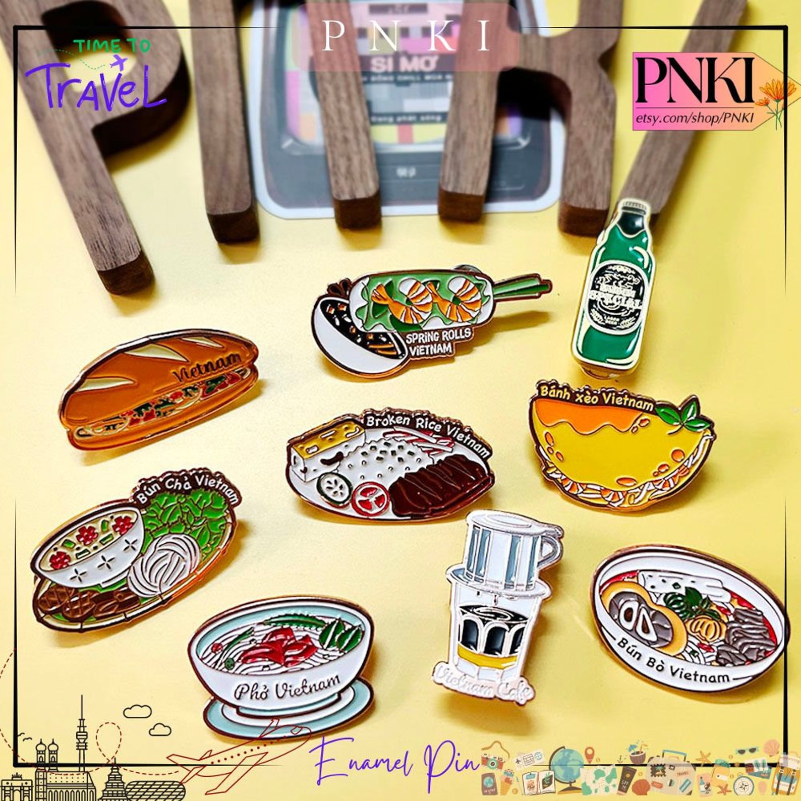 Vietnamese Coffee Pin, Vietnam Banh Mi Enamel Pin, Vietnamese Culture ...