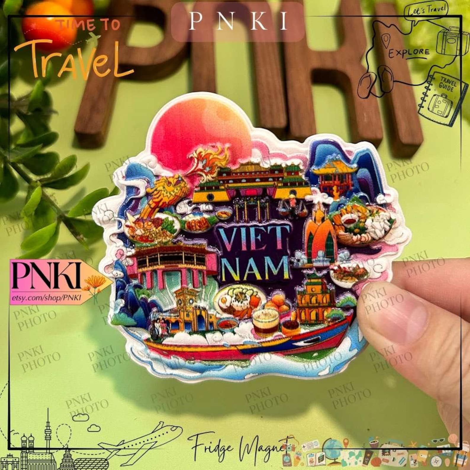 Fridge Magnet Vietnam Souvenir, Sai Gon, Ha Noi, Hoi An, Hue About Food ...