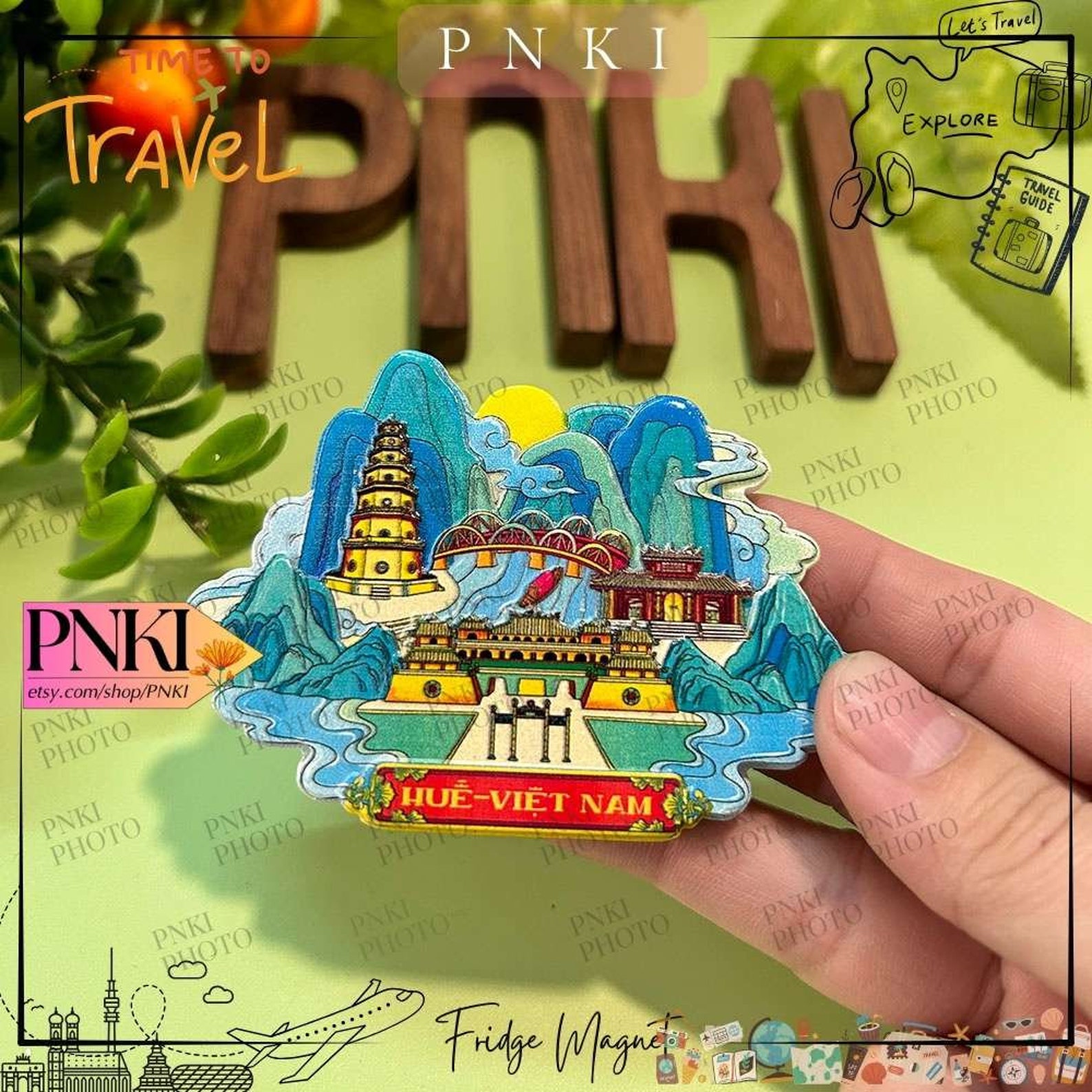 Vietnam Travel Souvenir Magnet, 3D Model, Food & Landmarks - Etsy