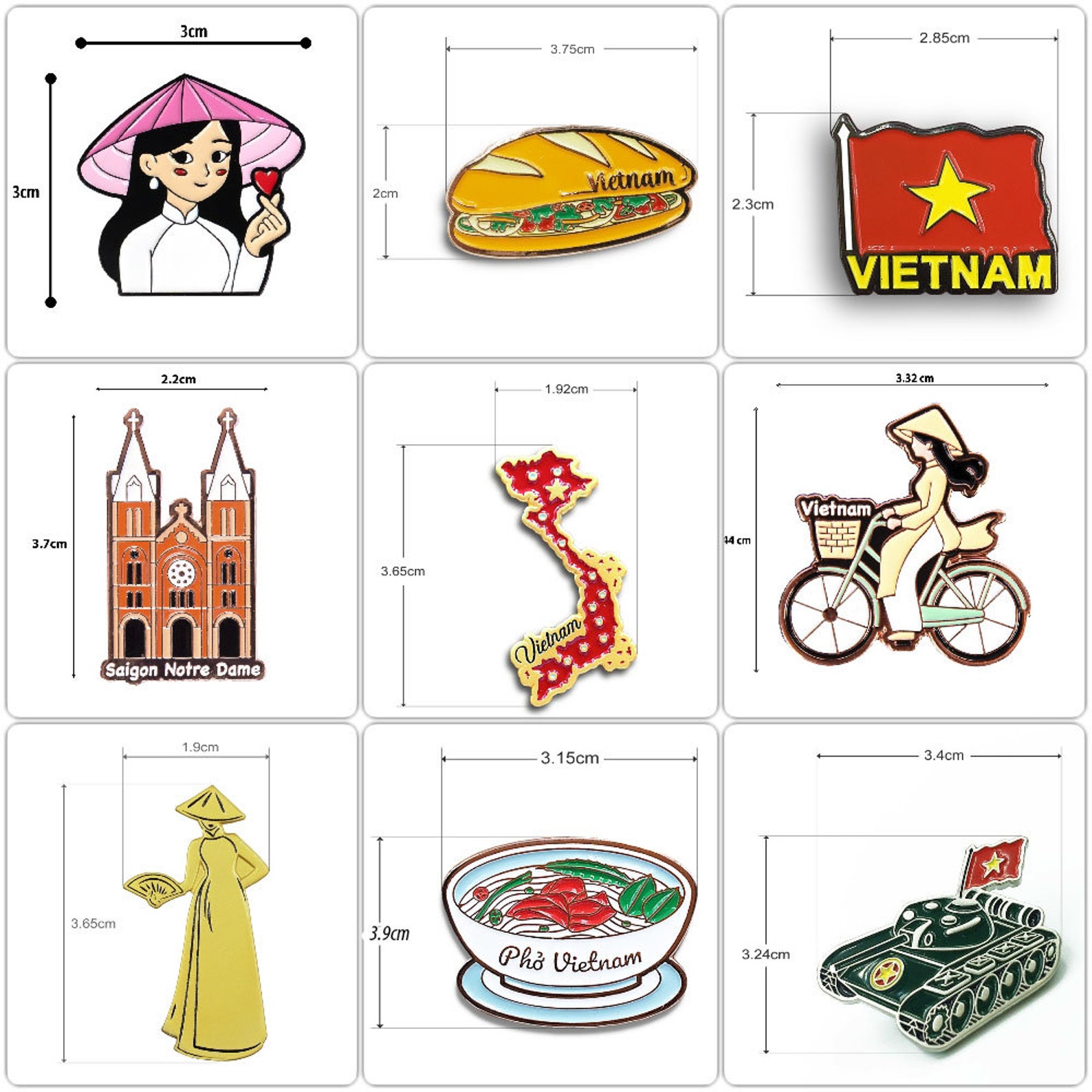 Vietnamese Coffee Pin, Vietnam Banh Mi Enamel Pin, Vietnamese Culture ...