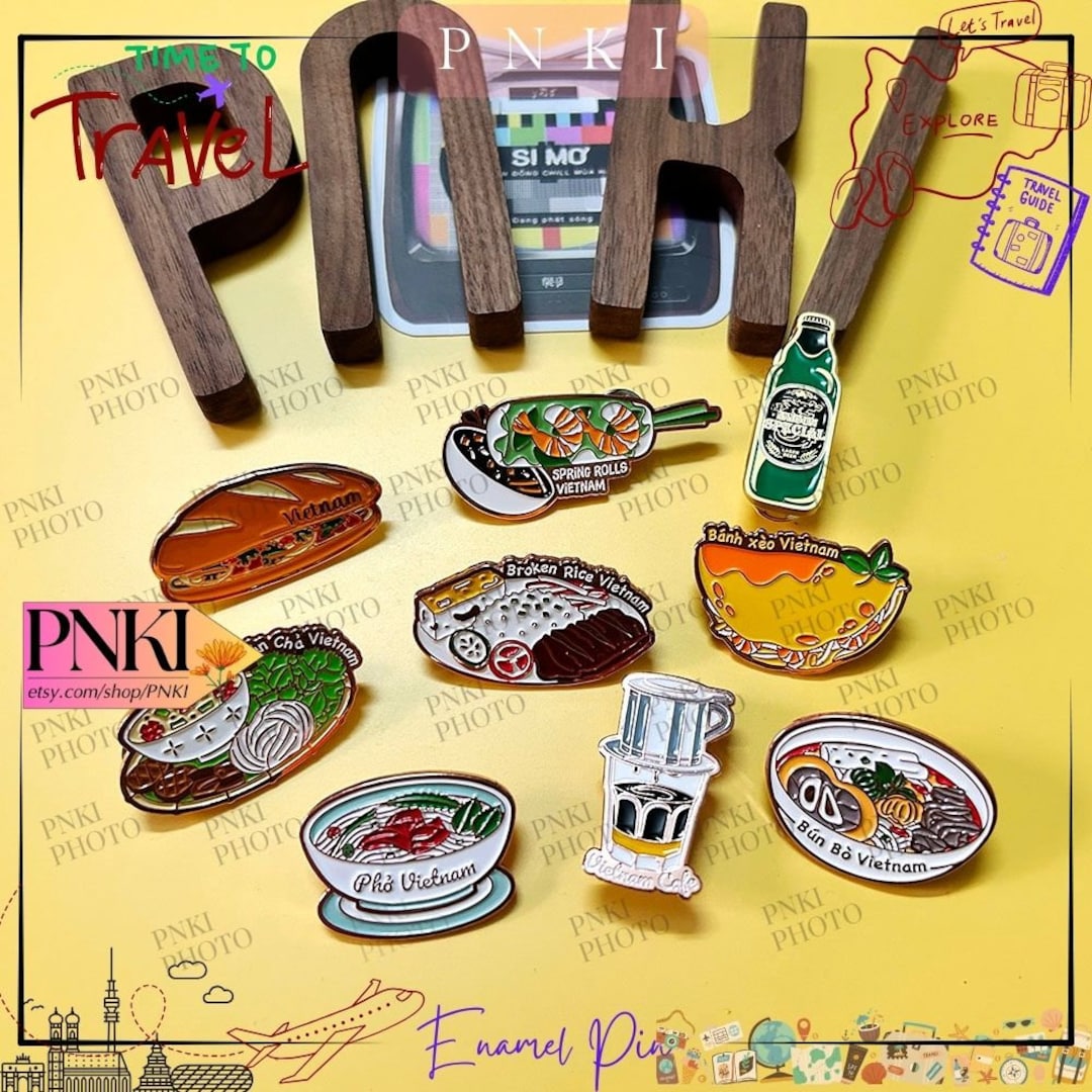 Vietnamese Coffee Pin, Vietnam Banh Mi Enamel Pin, Vietnamese Culture ...