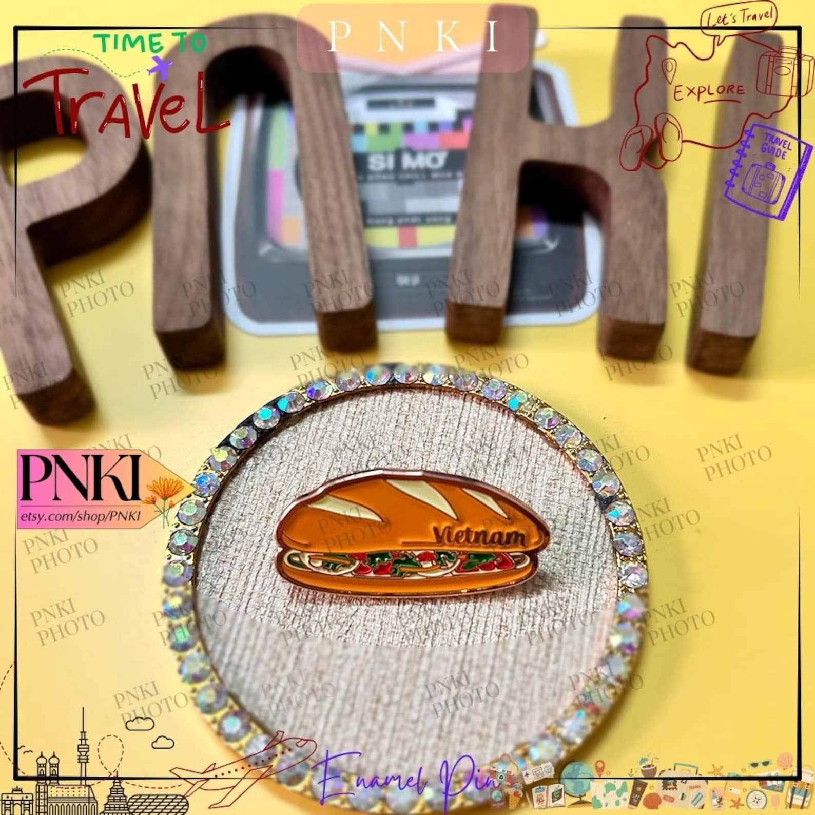 Vietnamese Coffee Pin, Vietnam Banh Mi Enamel Pin, Vietnamese Culture ...