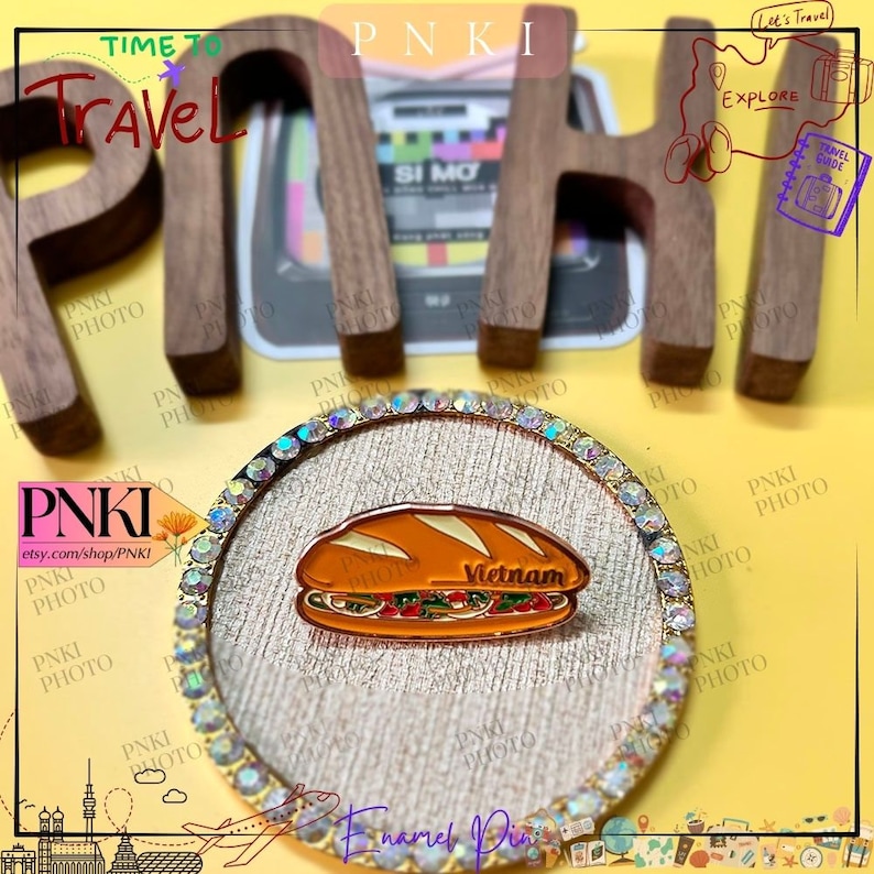 Vietnamese Coffee Pin, Vietnam Banh Mi Enamel Pin, Vietnamese Culture ...