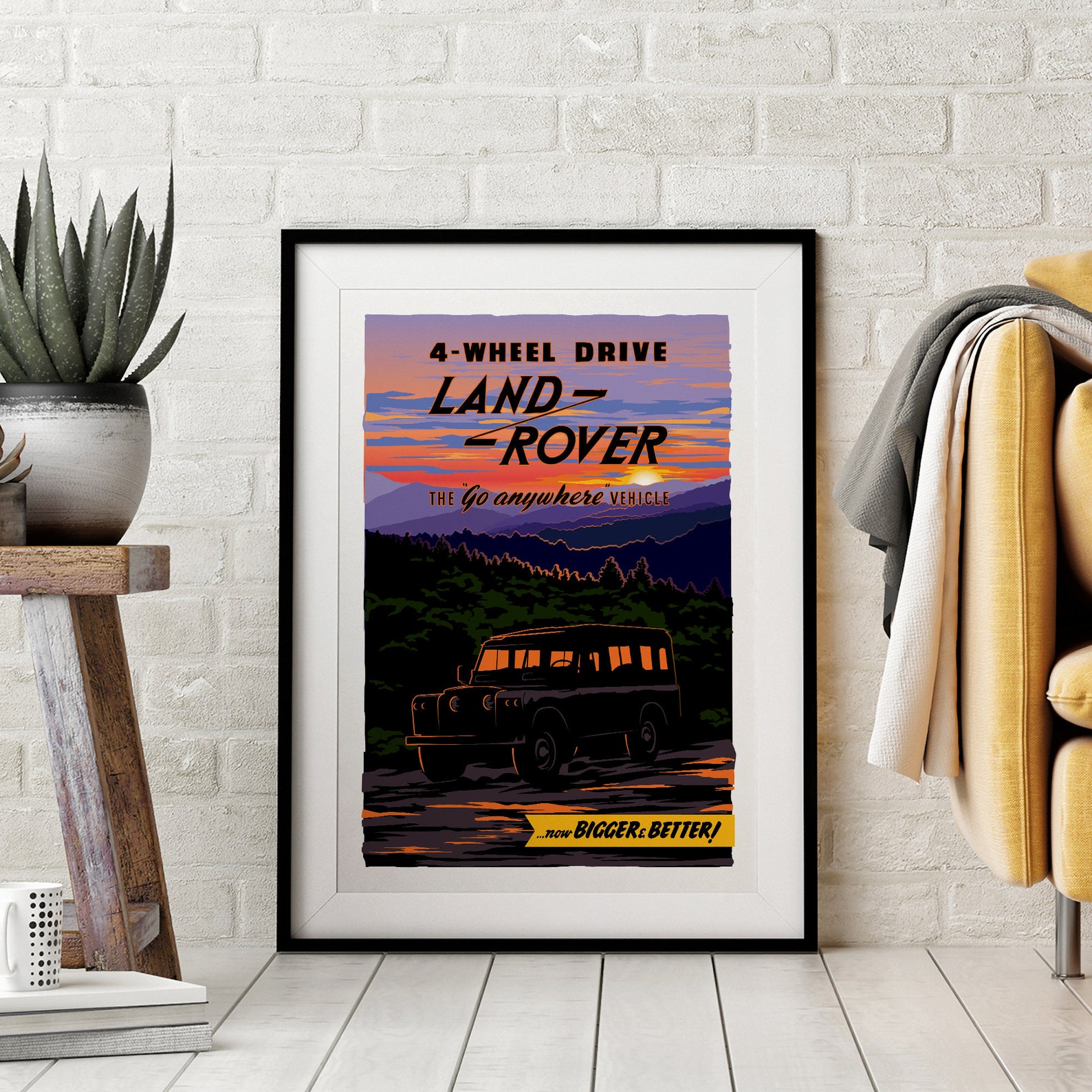 109 Series Land Rover Poster, Rover, Illustration, Wall Decor, Land ...