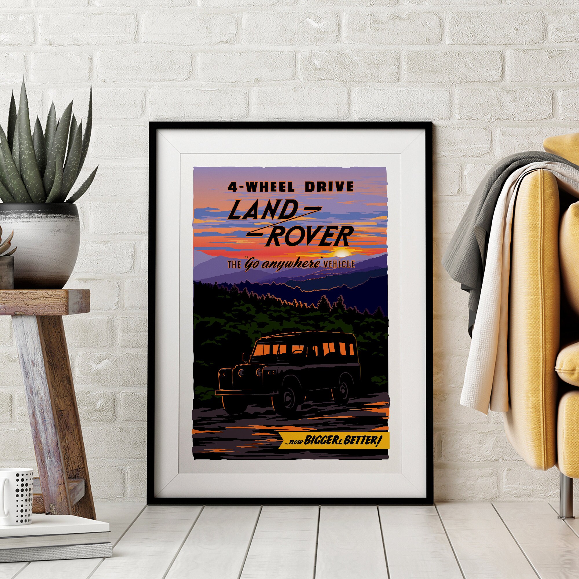 109 Series Land Rover Poster, Rover, Illustration, Wall Decor, Land ...