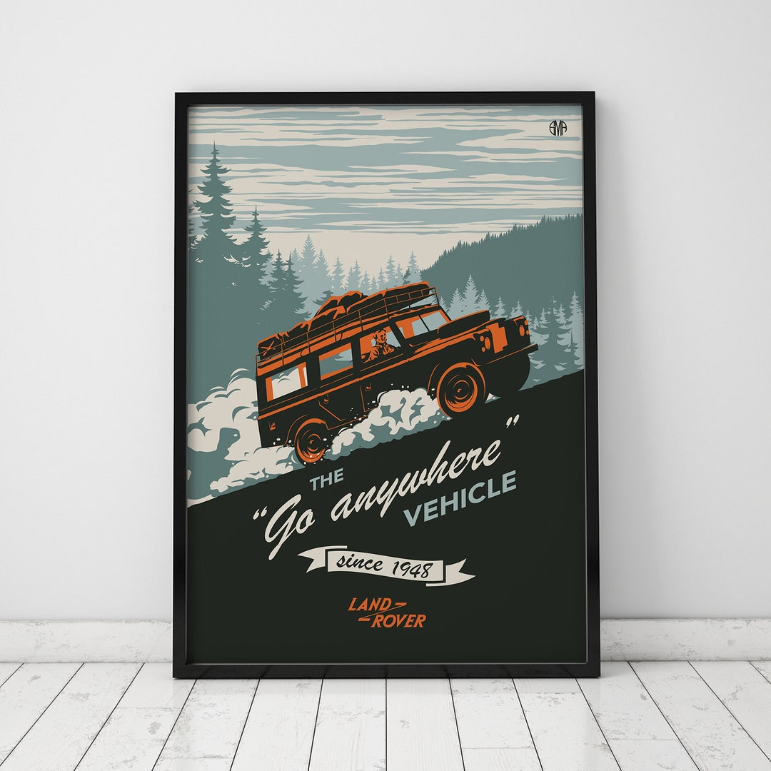 Land Rover Poster, Rover, Illustration, Art, Wall Decor, Land Rover ...
