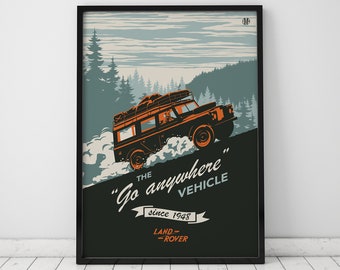 Series 2A Land Rover Poster, Rover, Illustration, Wall Decor, Land ...