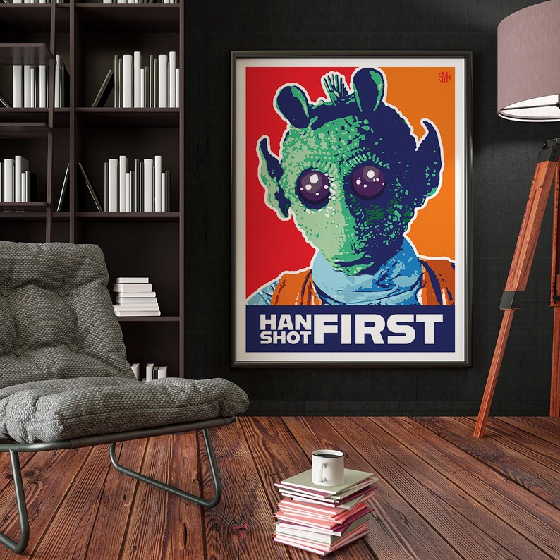 Greedo, Han Shot First, Star Wars Poster, Portrait, Illustration, Art ...
