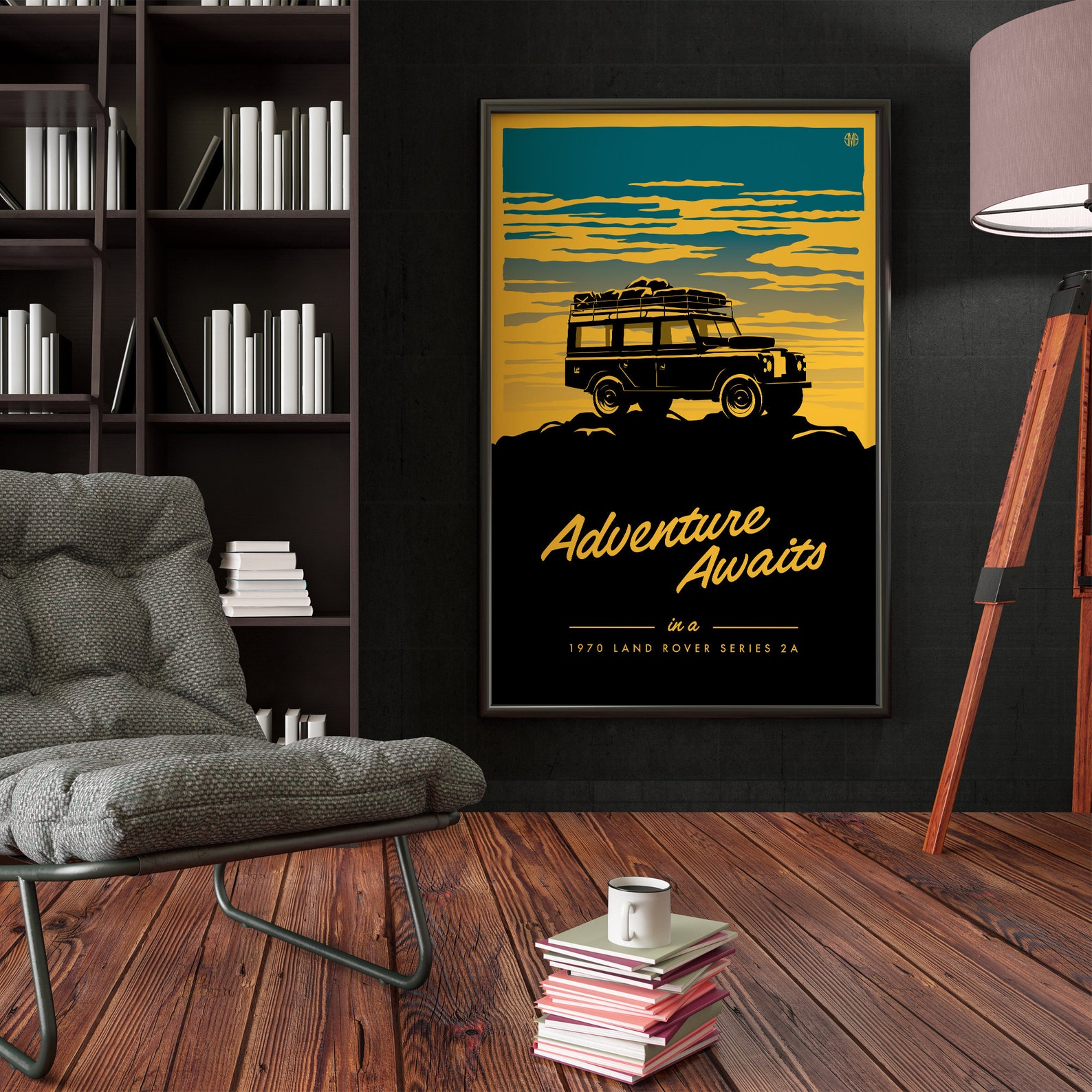 Adventure Awaits Land Rover Poster, Rover, Illustration, Wall Decor ...