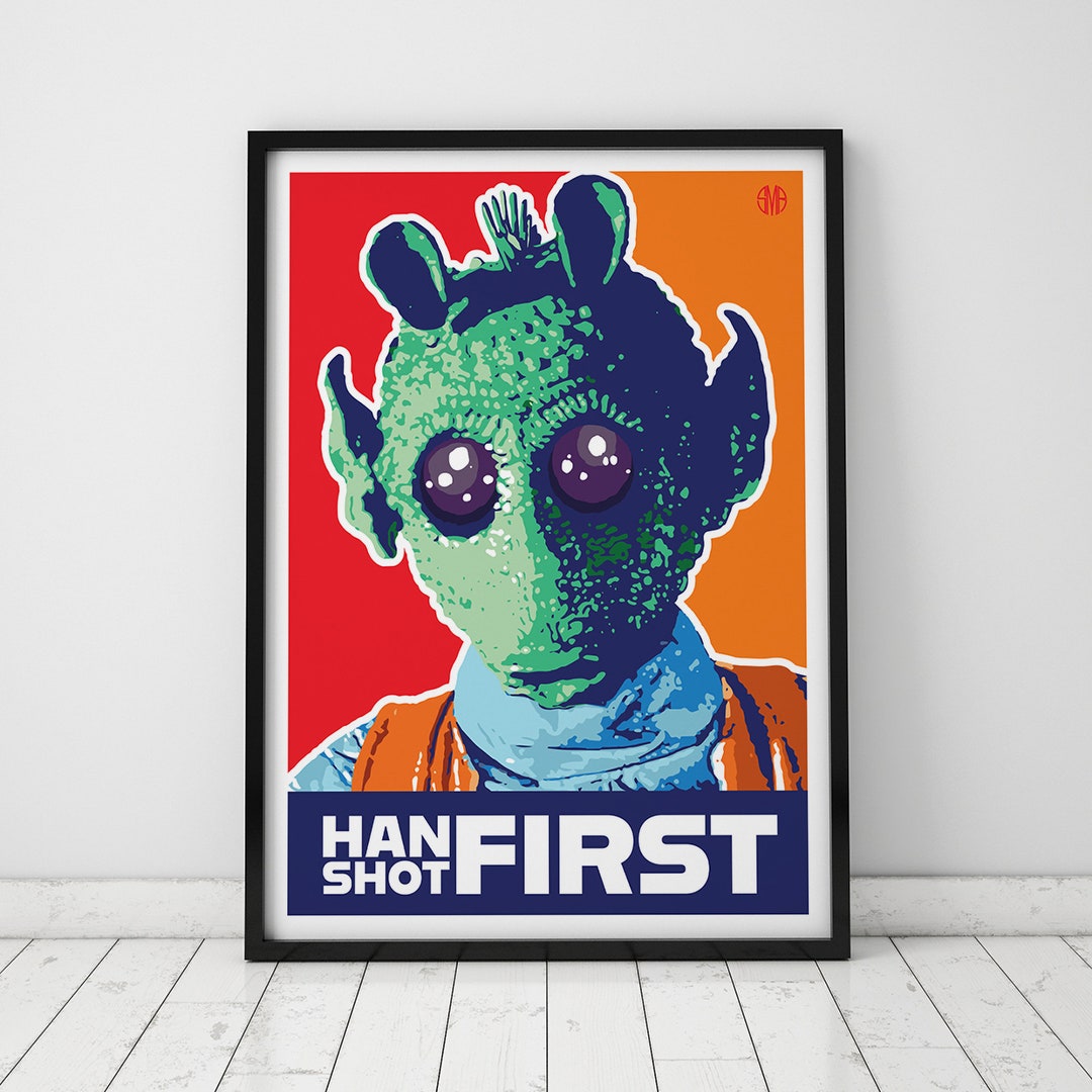 Greedo, Han Shot First, Star Wars Poster, Portrait, Illustration, Art ...