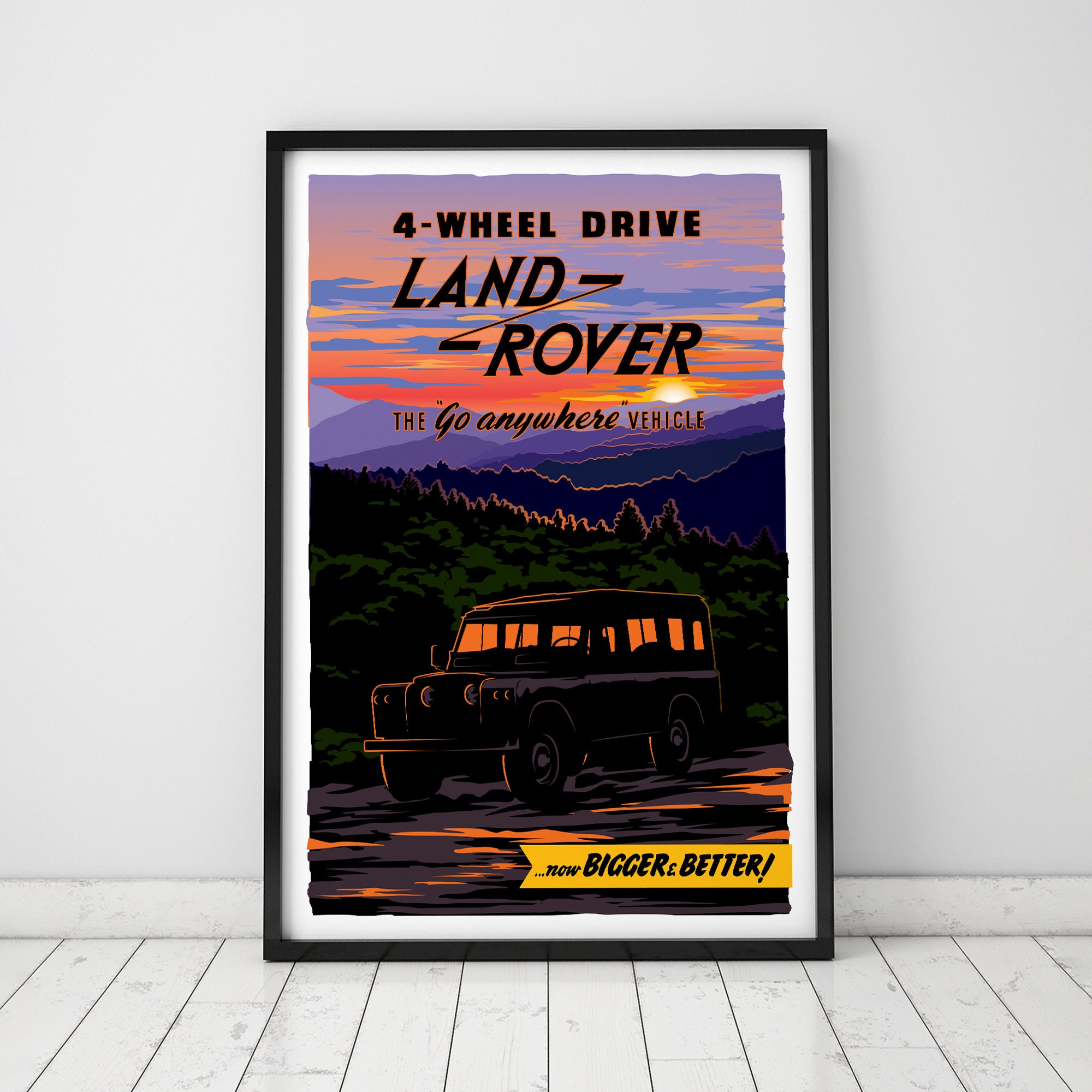 109 Series Land Rover Poster, Rover, Illustration, Wall Decor, Land ...