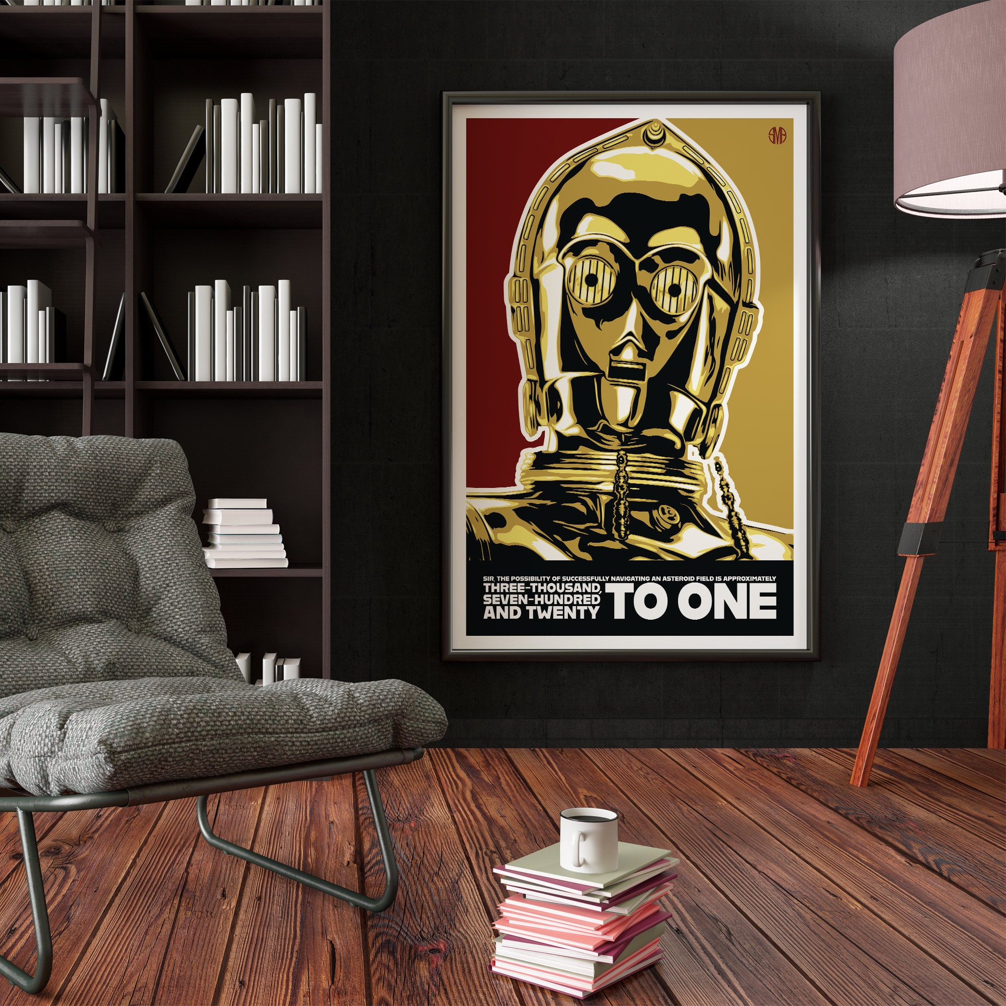 C-3PO, Star Wars Poster, Portrait Series, Illustration, Art, Wall Decor ...