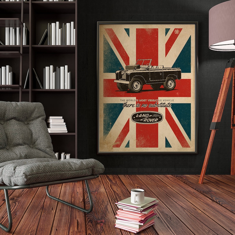Land Rover Poster, Rover, Illustration, Art, Wall Decor, Land Rover ...