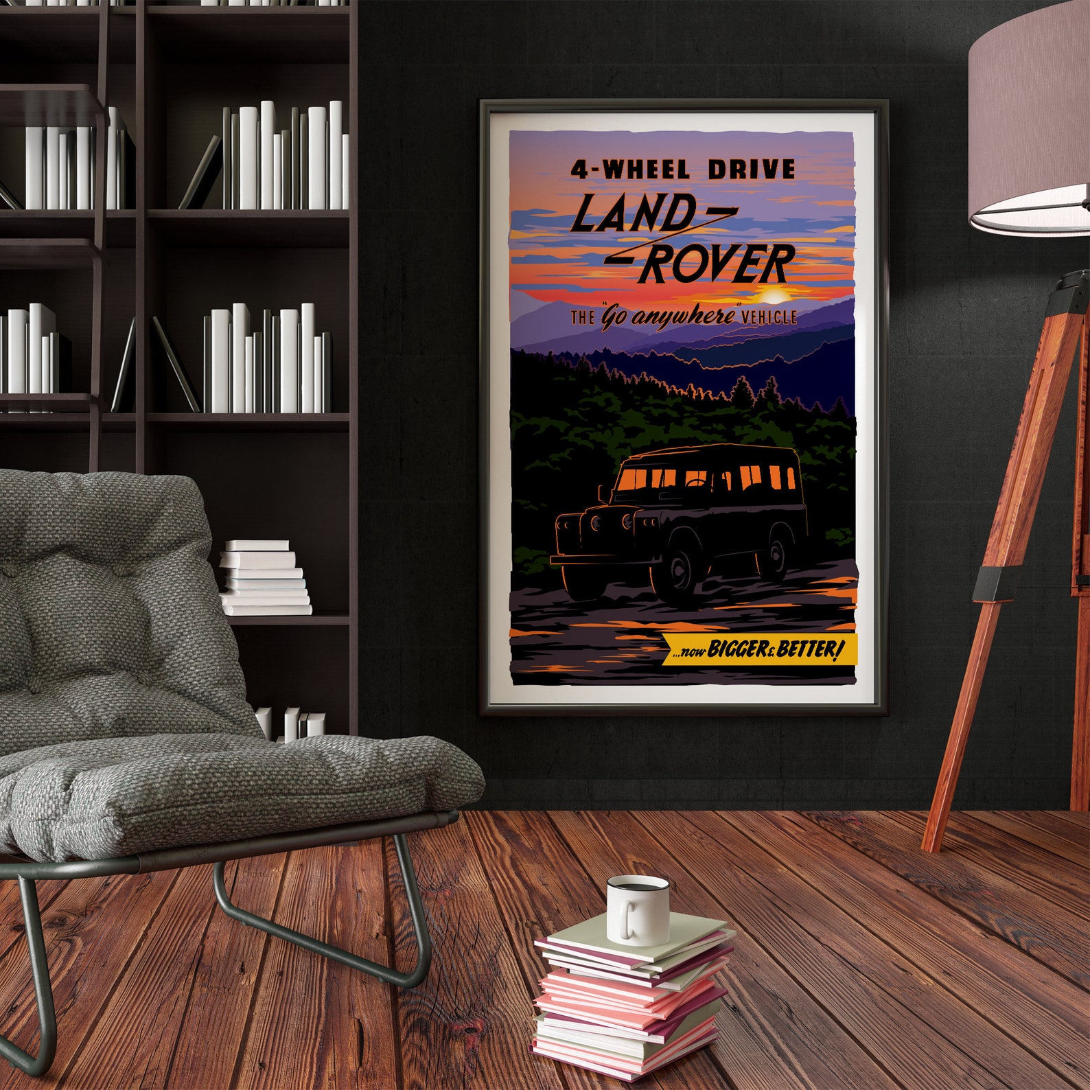 109 Series Land Rover Poster, Rover, Illustration, Wall Decor, Land ...