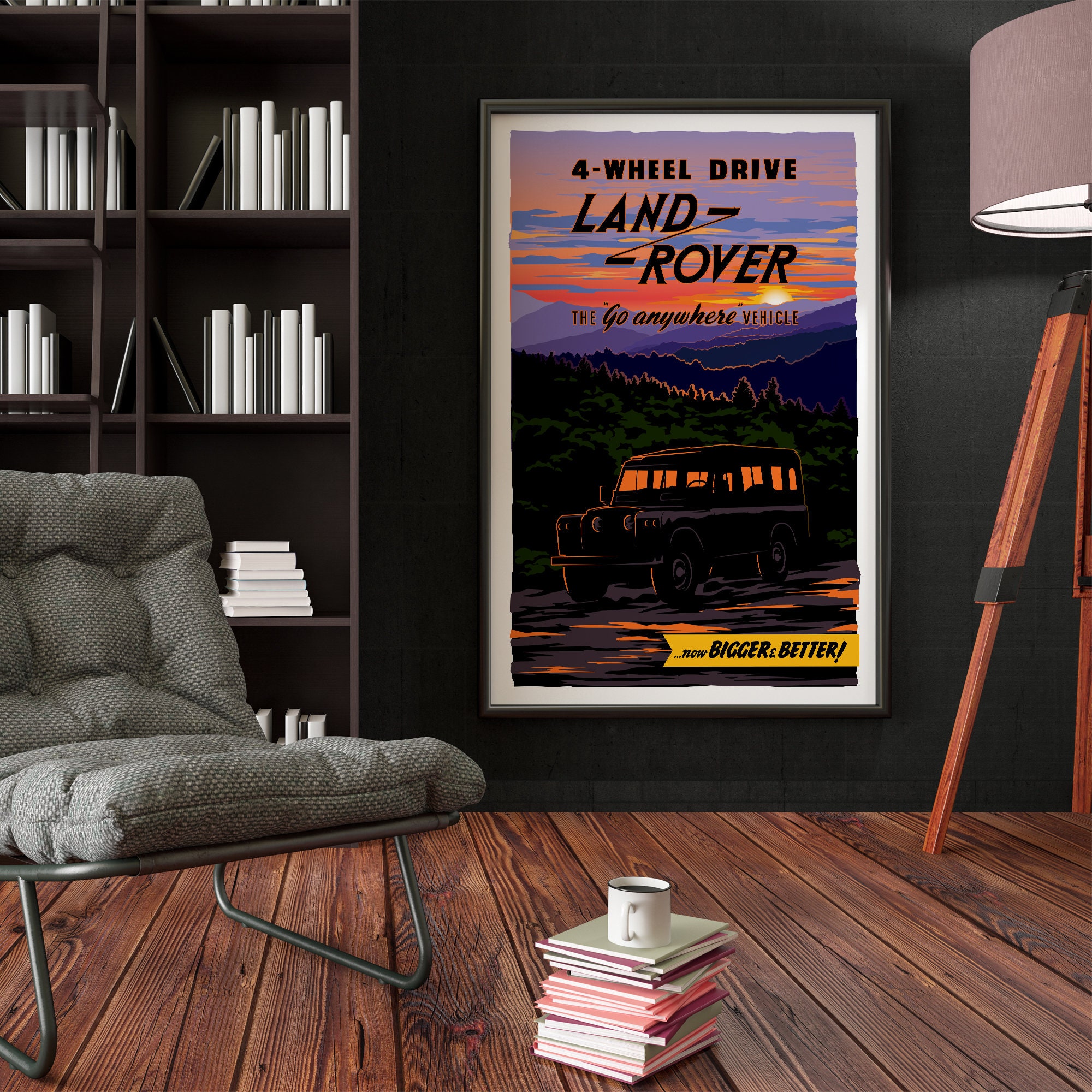 109 Series Land Rover Poster, Rover, Illustration, Wall Decor, Land ...