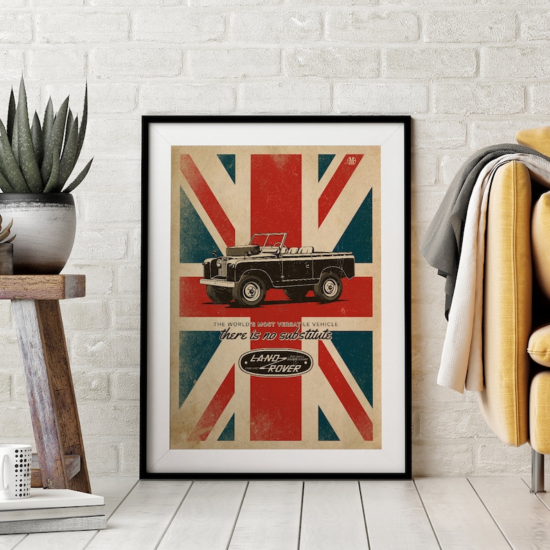 Land Rover Poster, Rover, Illustration, Art, Wall Decor, Land Rover ...
