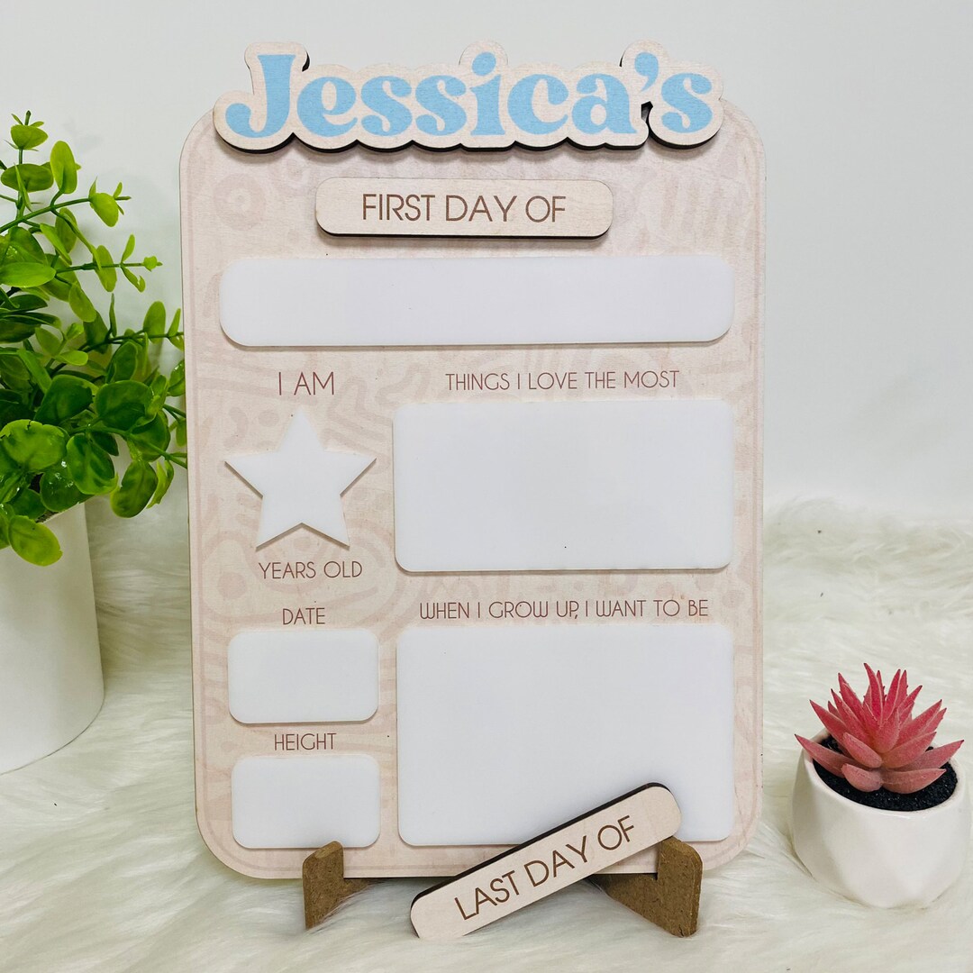 Wooden School Sign, My First Day of School Board, Back to School Sign ...