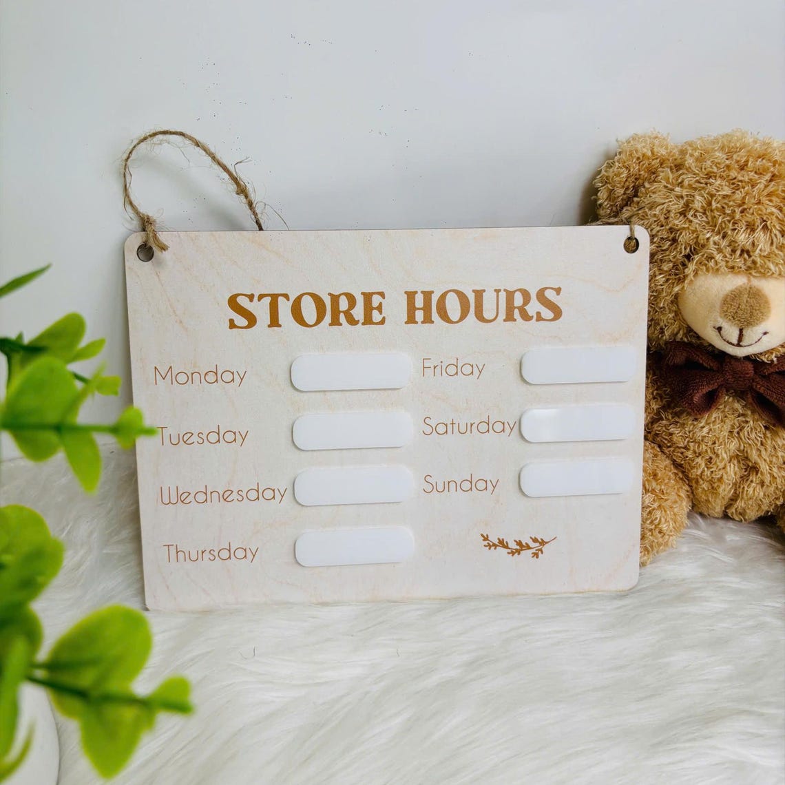 Store Hours Sign With White Marker Board Fields – Business Hours Sign ...