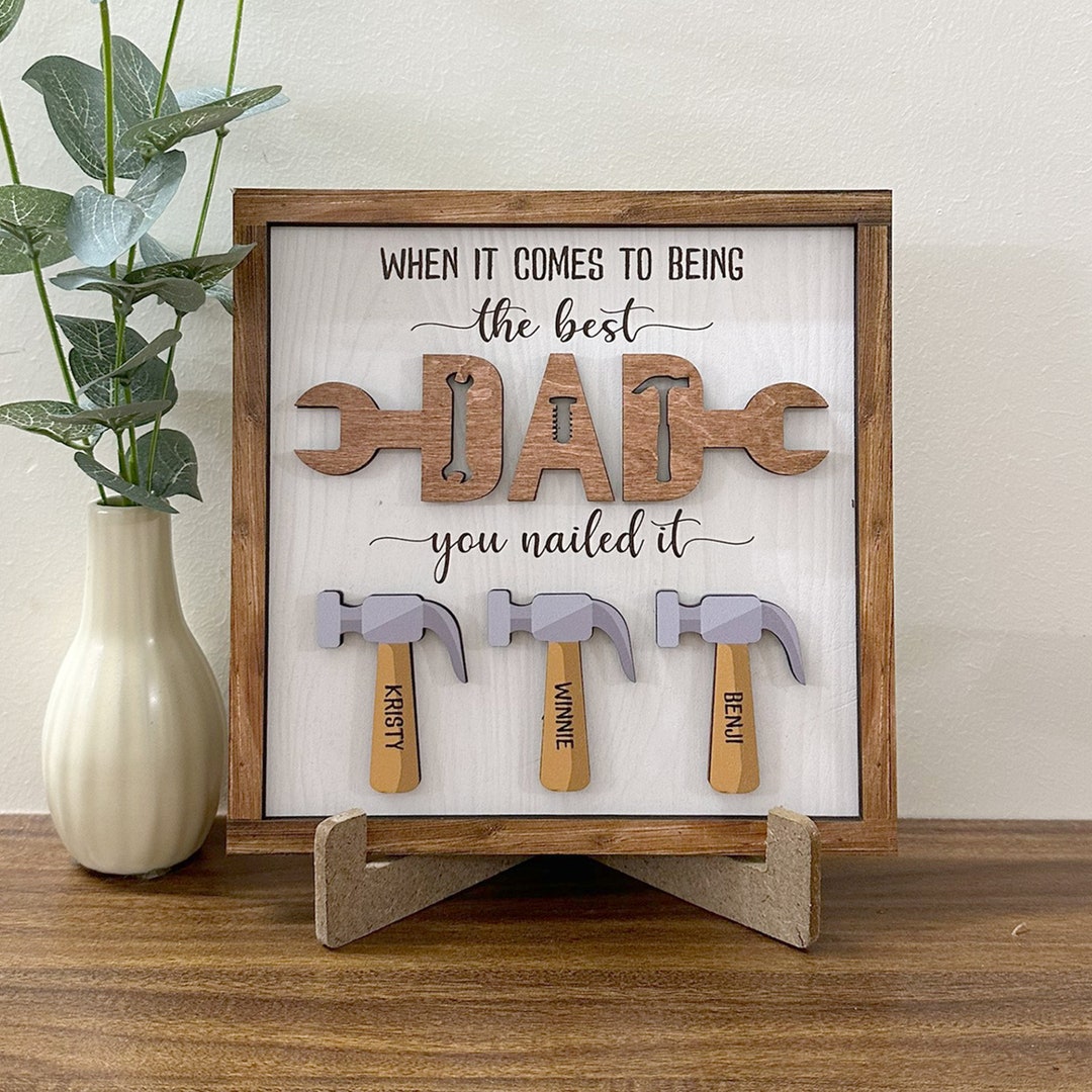 Personalized Father's Day Gift, the Best Dad Sign, Family Sign, Father ...