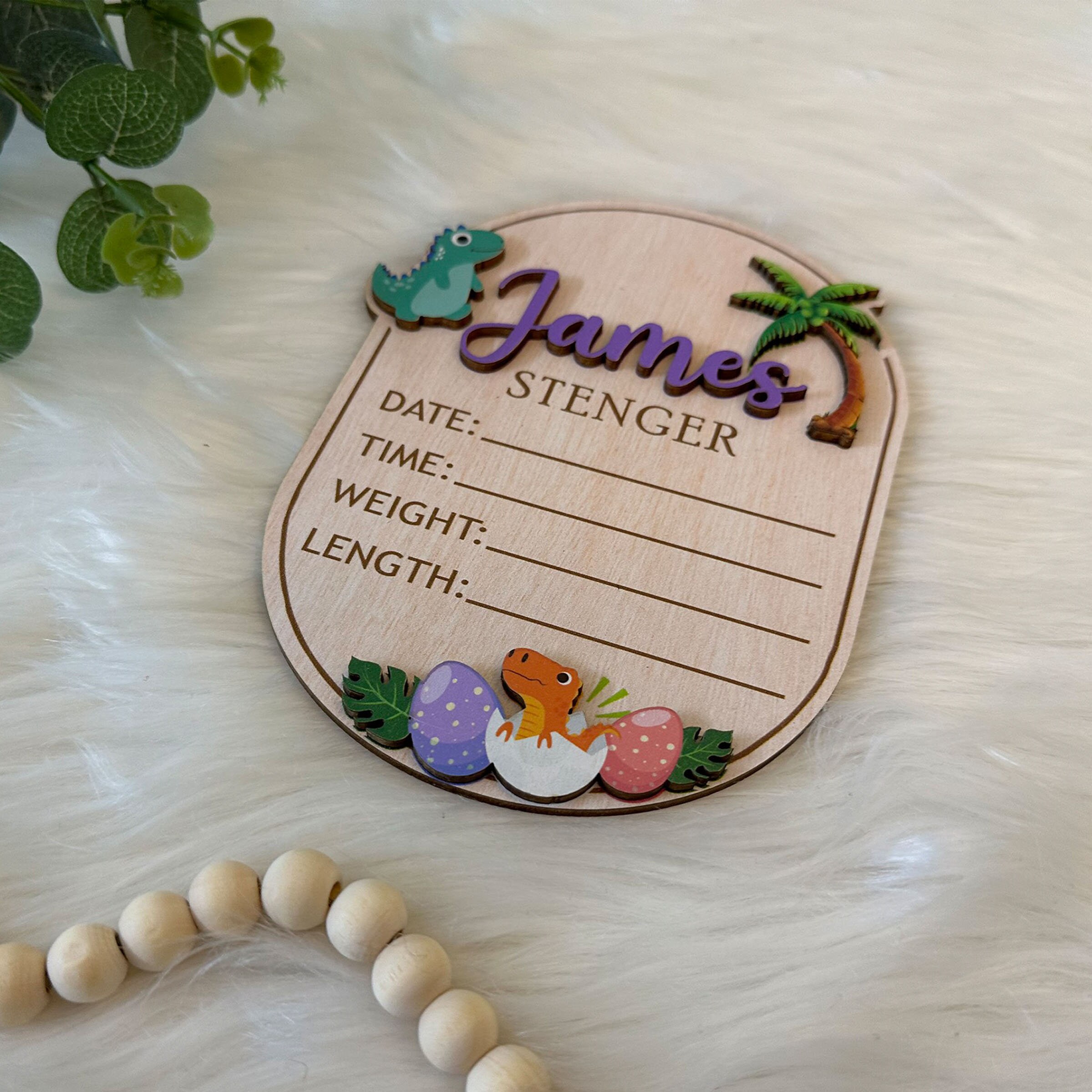 Personalized Baby Arrival Announcement Sign, Baby Name With Birth Stats ...