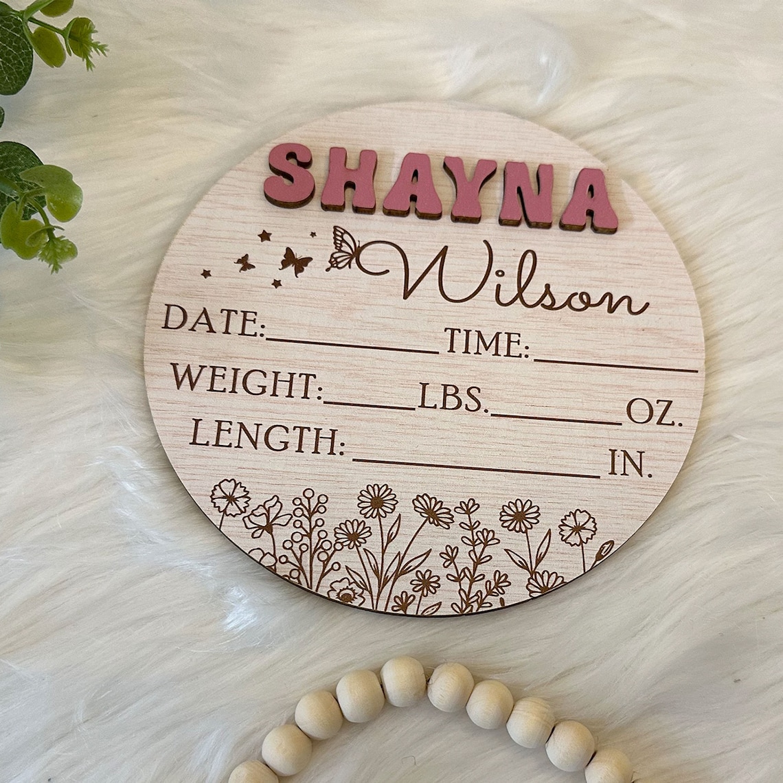 Personalized Baby Arrival Announcement Sign, Baby Name With Birth Stats ...
