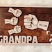Custom Fist Bump Dad and Kids Name Wooden Sign, Personalized Family ...