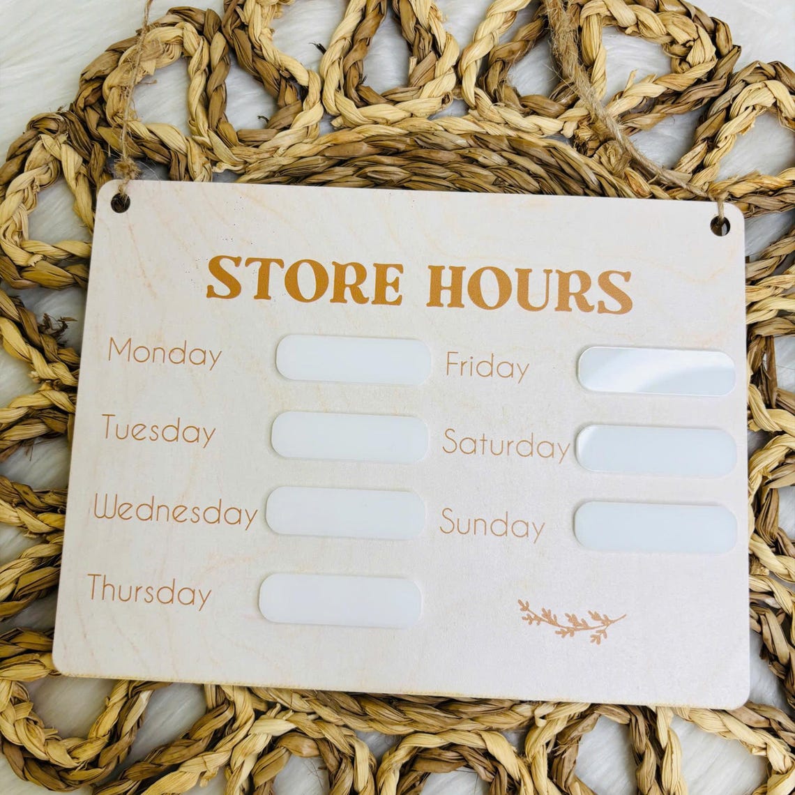Store Hours Sign With White Marker Board Fields – Business Hours Sign ...