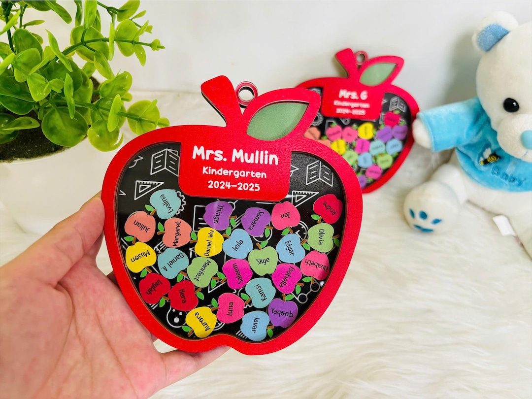 Personalized Teacher Apple Magnet, Custom Teacher 4D Shaker Magnet ...