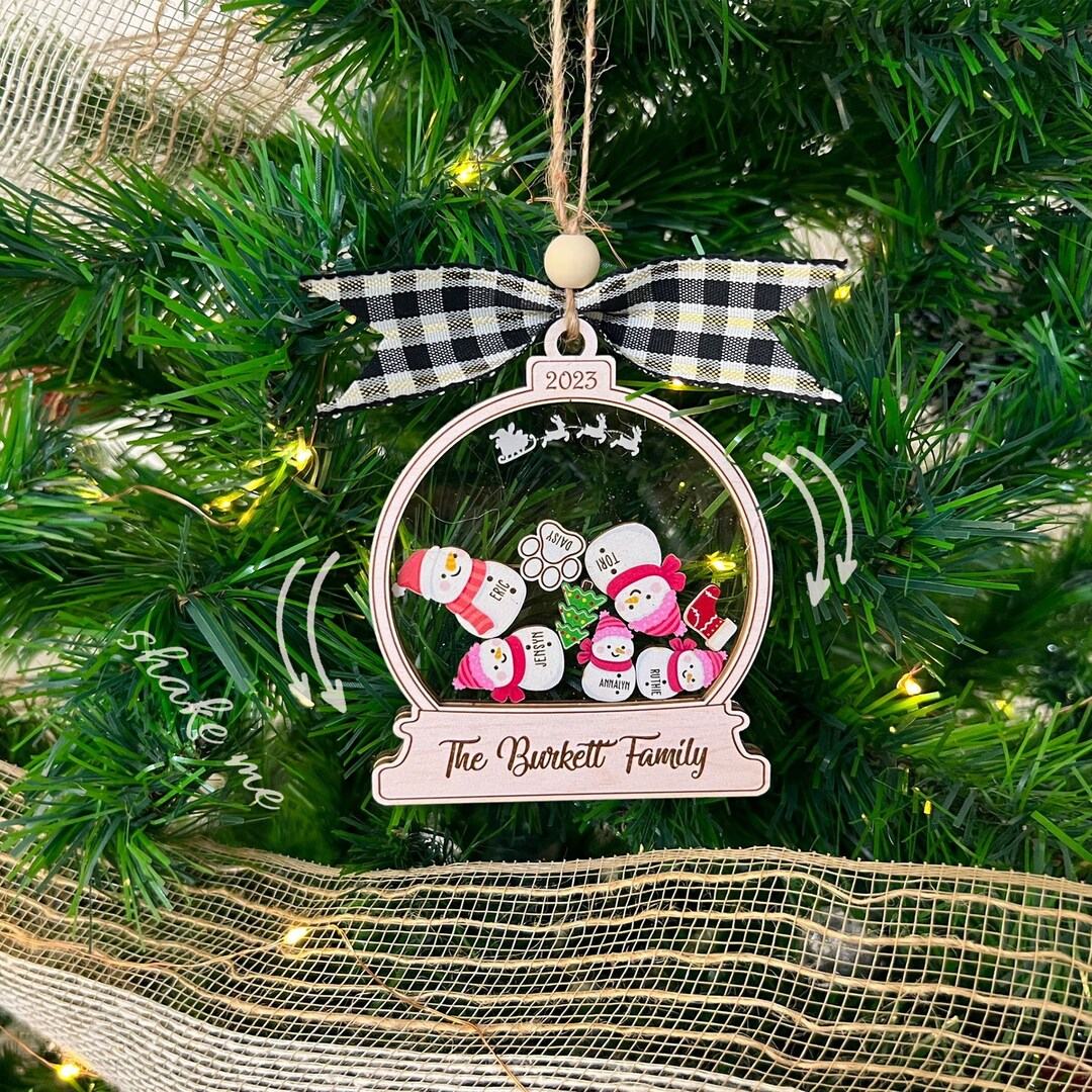 Custom Snowman Family Christmas Ornament, Custom Family Ornament 2023 ...